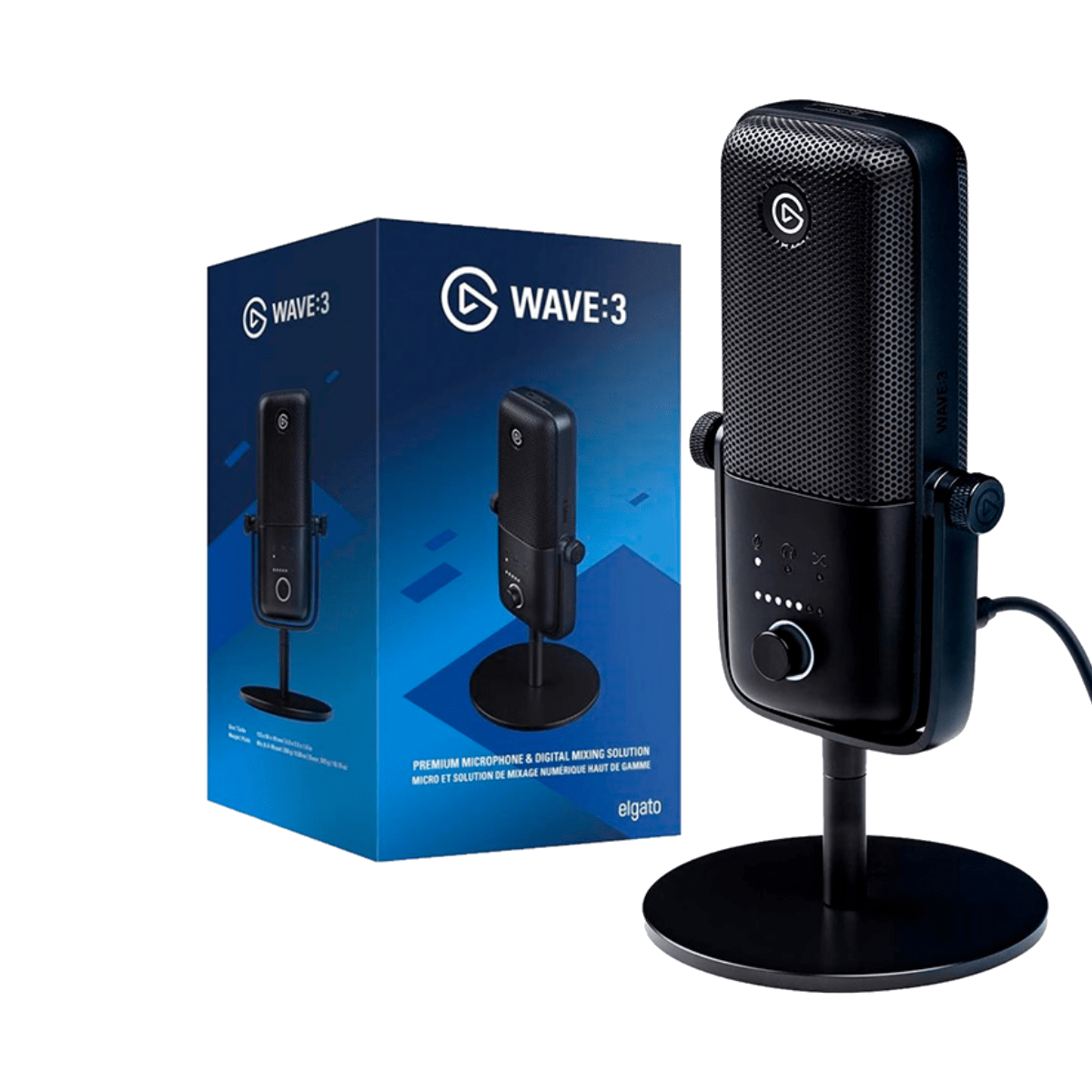 Elgato Wave 3 | Premium Condenser Mic & Mixer | Cardioid Pattern ...